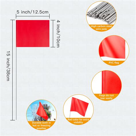 Marking Flags Marker Flags For Lawn 50 Pack 4 5 15 Inch Pvc Small Yard Flags