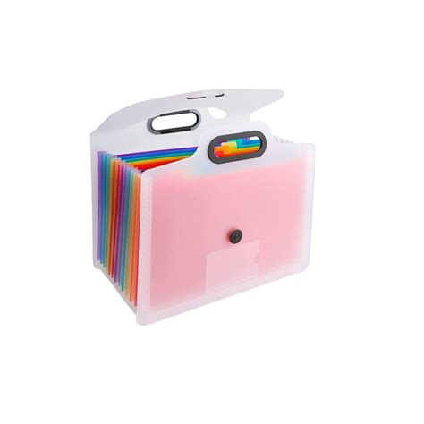 Trianu Portable 13 Pocket Expanding File Folder With Handle And Labels A4 Document Letter Size