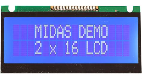 Midas Mc21605fa6we Bnmlw Alphanumeric Lcd Alphanumeric Display 2 Rows By 16 Characters Rs