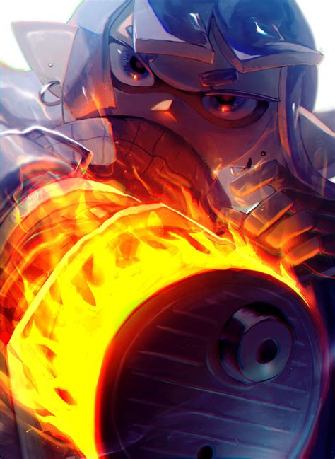 Safebooru 1girl Absurdres Black Gloves Blaster Splatoon Chromatic Aberration Colored