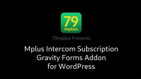 79mplus On Linkedin Intercom Subscription Plugin For Gravity Forms On