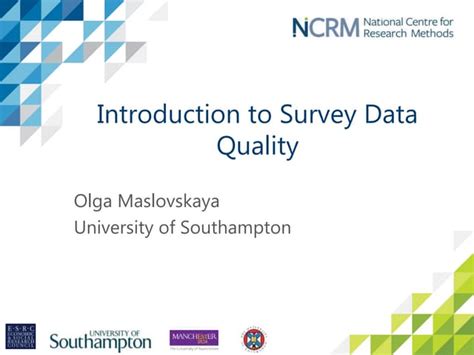 Introduction To Survey Data Quality Pptx