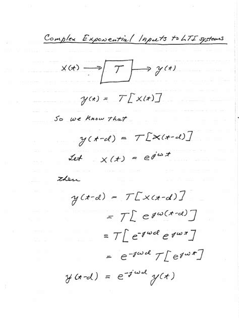 Complex Exponential Inputs To Lti Systems Pdf