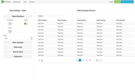 Art Data Creating A Table Template
