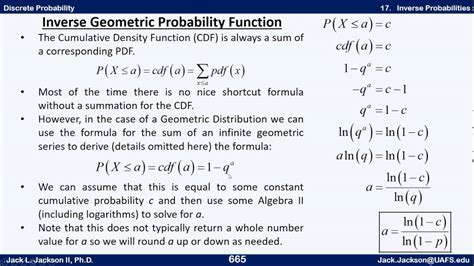 Statistics 21721 Inverse Geometric Probability Formula Worksheets