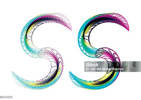 Cmyk 도트 문자의 흰색과 검은색 선 그리기 S 네 가지 추상 모양 아이콘 로고 검정 그라디언트 기호 로고타입 하프톤 벡터 질감 추상 청록색 반점 원형 디자인 0명에 대한