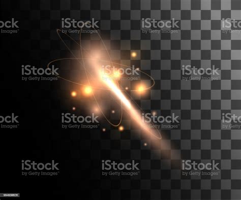 빛나는 빛 추상 노란색 효과입니다 골든 벡터 입자 장식 투명 한 배경에 고립 된 조명 효과 0명에 대한 스톡 벡터 아트 및 기타 이미지 Istock