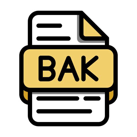 bak backup file database extension document format icon download on iconfinder