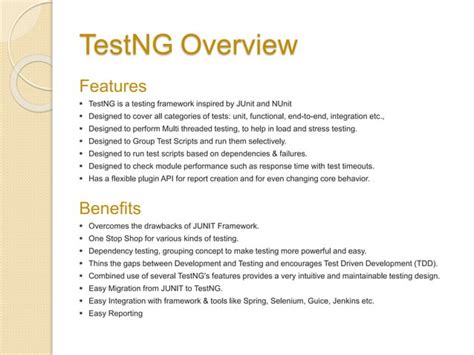 Test Ng Framework Complete Walk Through Ppt