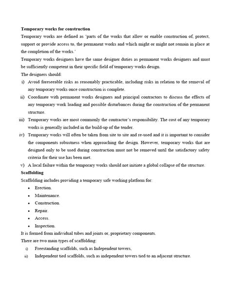 Temporary Works Download Free Pdf Scaffolding Crane Machine