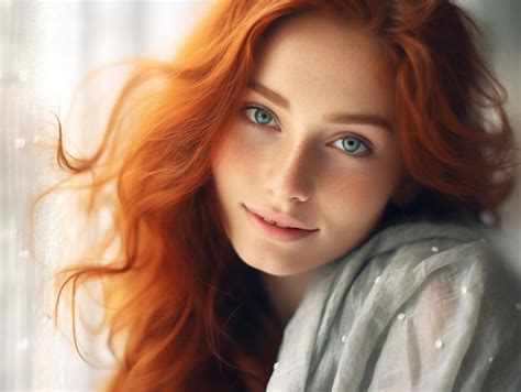 Premium Photo Model Woman Head Portrait Beauty Pretty Redhead Red