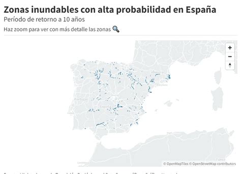 El Mapa De Las Zonas Inundables En España