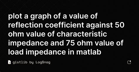 Gistlib Plot A Graph Of A Value Of Reflection Coefficient Against 50