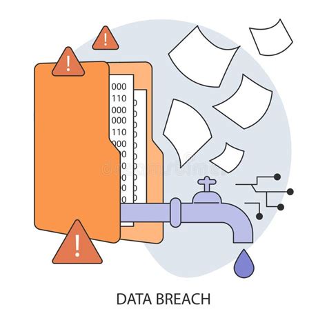 Data Breach Or Leak Confidential Information Database Breakout Stock Vector Illustration Of