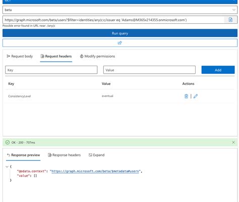 Microsoft Graph Api Filter Not Working For Property Identities Stack Overflow