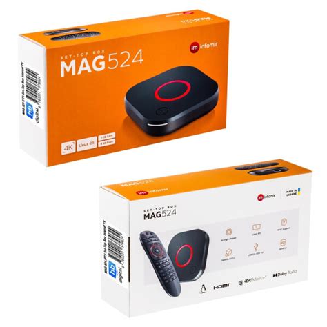 MAG 524 IPTV Set Top Box 4K and HEVC H.265 Linux, 95,90