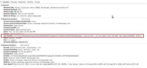 Cant Access Csrf Cookie Sent By Server Via Set Cookie Django