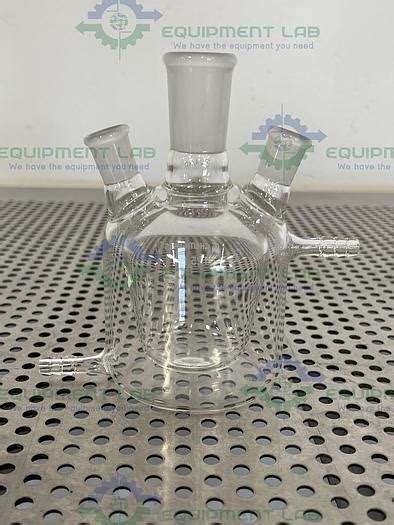 Used Chemglass 125 Ml European Style 3 Neck Taper Jacketed Flask 2