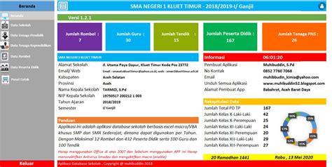 Aplikasivbaexcel7database Sekolah V 130f