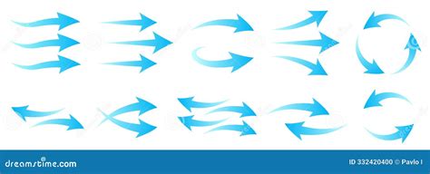 Air Flow Isolated Texture White Wind Stream Waves Effect On Blue