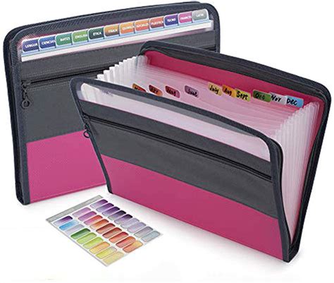 Buy 13 Pocket Expanding File Folder With Sticky Labels Accordion File Folder Document Organizer