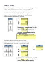 Statlab Xls StatLAB Week Complete The Following Questions And Put Your Answers In The