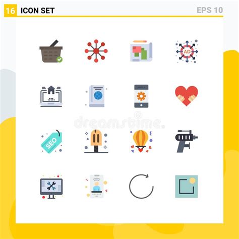 User Interface Pack Of 16 Basic Flat Colors Of Passport Real Building Home Strategy Stock