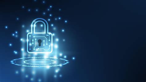 Premium Vector Digital Padlock With Virtual Screen On Dark Background Cyber Security