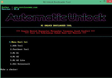 MI UNLOCK BOOTLOADER TOOL