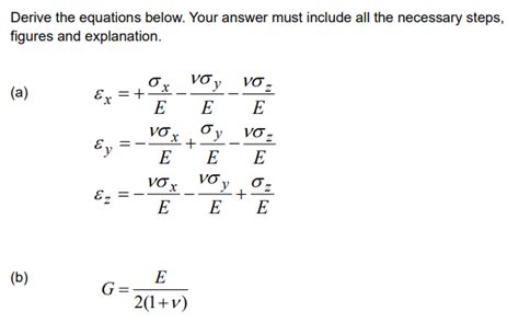 Solved Derive The Equations Below Your Answer Must Include Chegg Com