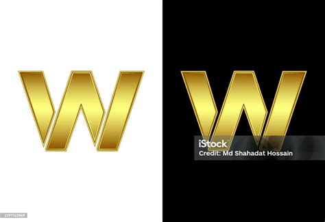 골드 색상의 이니셜 알파벳 W 기업 비즈니스 아이덴티티를 위한 그래픽 알파벳 기호 0명에 대한 스톡 벡터 아트 및 기타 이미지 0명 개념 개념과 주제 Istock