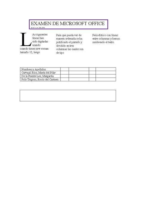 Examen De Microsoft Office Word De Piero No Toquen Nada Porfa Me Costo