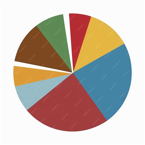 Premium Vector A Pie Chart With Various Segments Each Colored Differently And Labeled With