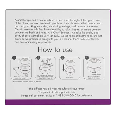 Aroma Orb Ultrasonic Usb Oil Diffuser Now Foods