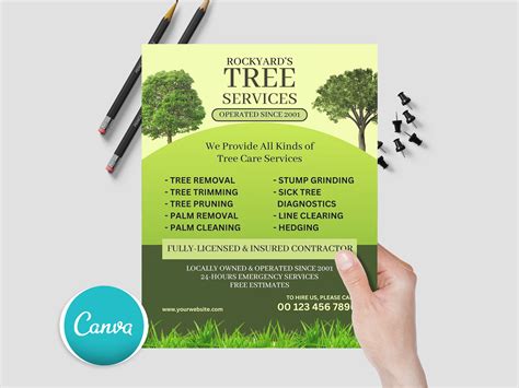 Tree Services Flyer Printable Tree Trimming Service Flyer Design DIY Canva Tree Cutting