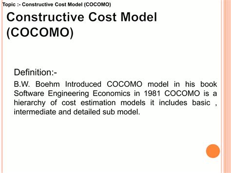 Cost Estimation Using Cocomo Model Pptx Computing Technology And Computing