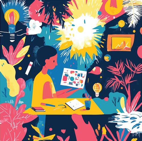 Exploring Creativity Through Bold Vector Art Therapy Vector