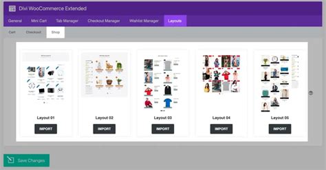 Import Prebuilt Cart Checkout And Shop Layouts Divi Extended Documentation