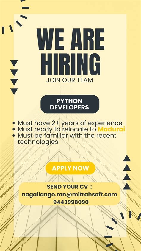 maduraijobs python mitrahsoft hiring jobs2024 naga ilango