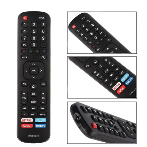 New EN2BK27S Replacement Remote Control For Sharp LED Smart TV With Netflix TIKILIVE Prime Video