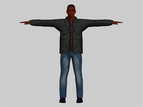 재킷에 성인 흑인 아프리카 계 미국인 남성 3d 모델 10 Blend Unknown Dae Fbx C4d Obj Stl Free3d