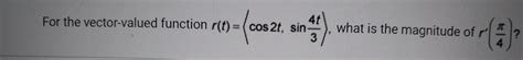 Answered For The Vector Valued Function Rt Cos 2t Sin Cos 2t