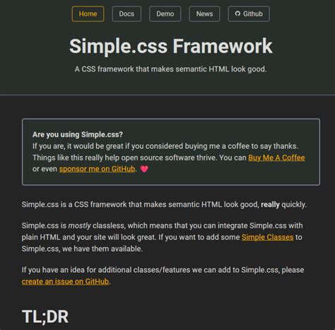 Simple Css Kompaktes Css Framework Für Einfache Seiten Ekiwi De