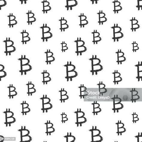 Bitcoin 기호 아이콘 브러쉬 레터링 완벽 한 패턴 그런 지 붓글씨 기호 배경 벡터 일러스트 레이 션 개념 기호에 대한 스톡 벡터 아트 및 기타 이미지 Istock