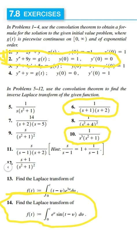 Solved EXERCISES In Problems Use The Convolution Chegg Com