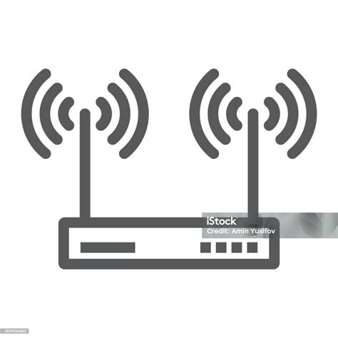 Wifi Router Line Icon Electronic And Network Internet Sign Vector Graphics A Linear Pattern On A