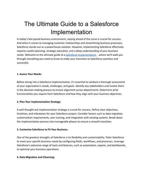 Ppt The Ultimate Guide To A Salesforce Implementation Powerpoint