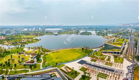 航拍成都东安湖公园全景国内旅游景点旅游景点摄影素材汇图网