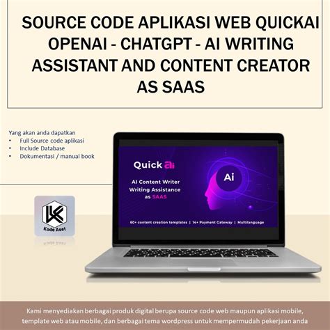 Jual Source Code Aplikasi Web Quickai Openai Chatgpt Ai Writing Assistant And Content