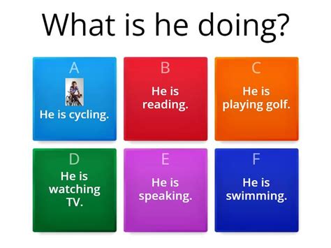 Present Continuous Questionário